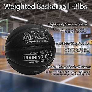 AKA Weighted Leather Basketball | 3lbs 29.5'' Size 7 Heavy Basketball