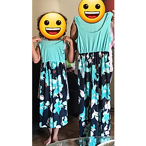 Qin.Orianna Mommy and Me Boho Floral Family Matching Maxi Dress with Pocket for Mother’s Day Green