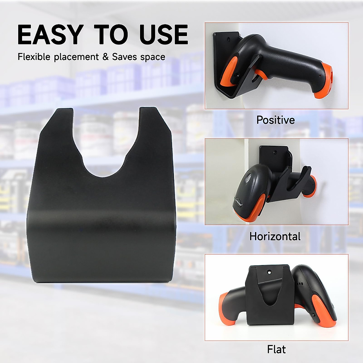 VENREA Barcode Scanner Bracket, Barcode Reader Bracket Wall Mounted Access Device Suitable for Tera Pro Barcode Scanner 2D QR 1D Barcode Reader, Symbol Zebra Honeywell Intermec Motorola