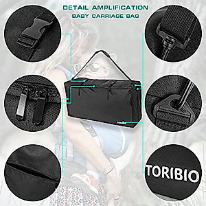 TORIBIO Stroller Travel Bag for Standard and Double Strollers, Dual Strollers Buggy Bag for Airplane with Detachable Padded Shoulder Straps, Portable and Protective