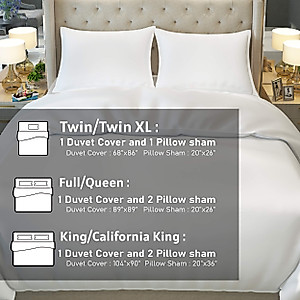Red Nomad Luxury Duvet Cover & Pillow Shams Set (Full/Queen, Pure White)