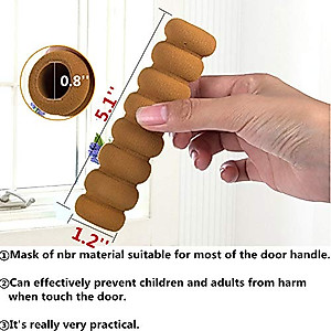 Yafeco 6 Pcs Anti-Collision Door Handle Cover,Door Pull Protective Sleeve Child Safety Super Soft Foam Safety Spiral Cover for Hot Doors Non-Toxic (Brown)