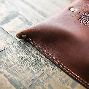 Holtz Leather Company, Leather Desk Caddy with Personalization, The Monticello-Brown