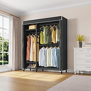 VIPEK Cover ONLY for V2/V2S/V7/V7 Basic/V11S/R4/R4i/R1 Plus/V2i Garment Rack, Dustproof Oxford Fabric Clothing Rack Cover with Zipper, 46.1" L X 17.7" W X 75.2" H, Black