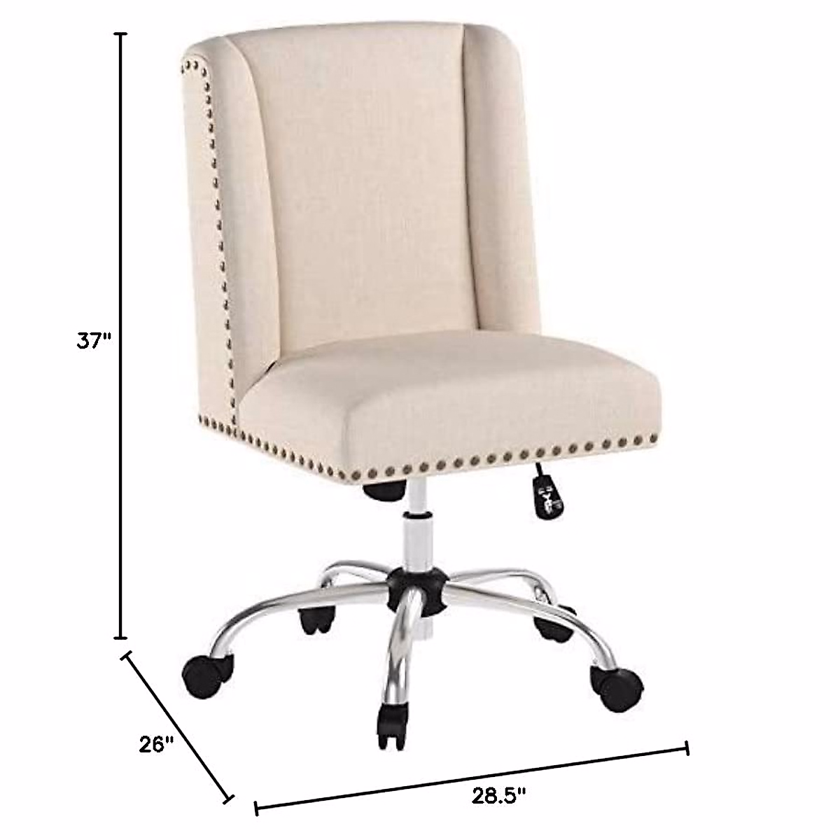 Great Deal Furniture Quentin Home Office Fabric Desk Chair, Wheat