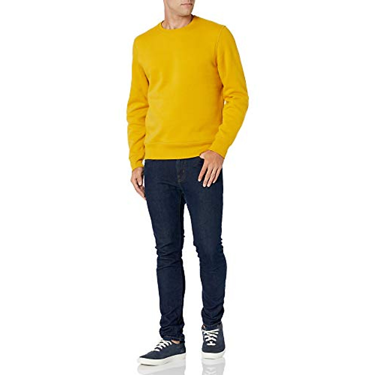 Amazon Essentials Men's Fleece Crewneck Sweatshirt (Available in Big & Tall), Gold, Small