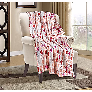 Valerian Luxury Velvet Touch Ultra Plush Christmas Blanket |Soft, Warm, Cozy|Holiday Printed Fleece Throw/Blanket-50 x 60inch, 50 x 60, Isabella Heart