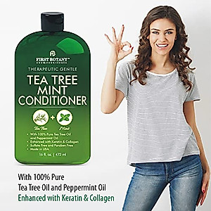 Tea Tree Mint Shampoo and Conditioner - contains Pure Tea Tree Oil & Peppermint Oil - Fights Hair Loss, Promotes Hair Growth, Fights Dandruff, Lice & Itchy Scalp - Men & Women Sulfate Free -16 oz x 2