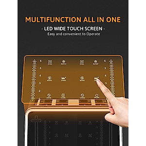 Gevi Toaster 4 Slice,Led Display Touchscreen Bagel Toaster with Dual Control Panels of Bagel/Reheat/Defrost/Cancel/Toasting One Slice/Longer Function,6 Shade Setting