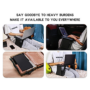 MRJKNRO.KJ Folding Table Desk at Home in The Office and car for Computer Laptop Pad Phone Reading Writing Easy to use Carry and stroage Lightweight (Black, 9.4“X17.7"X8.26")