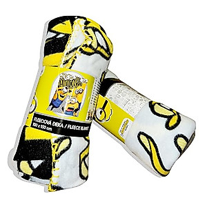 Royal Boys Girls Cozy Fleece Throw Blanket with Extra Soft Fun Design 40" x 60" (Minion)