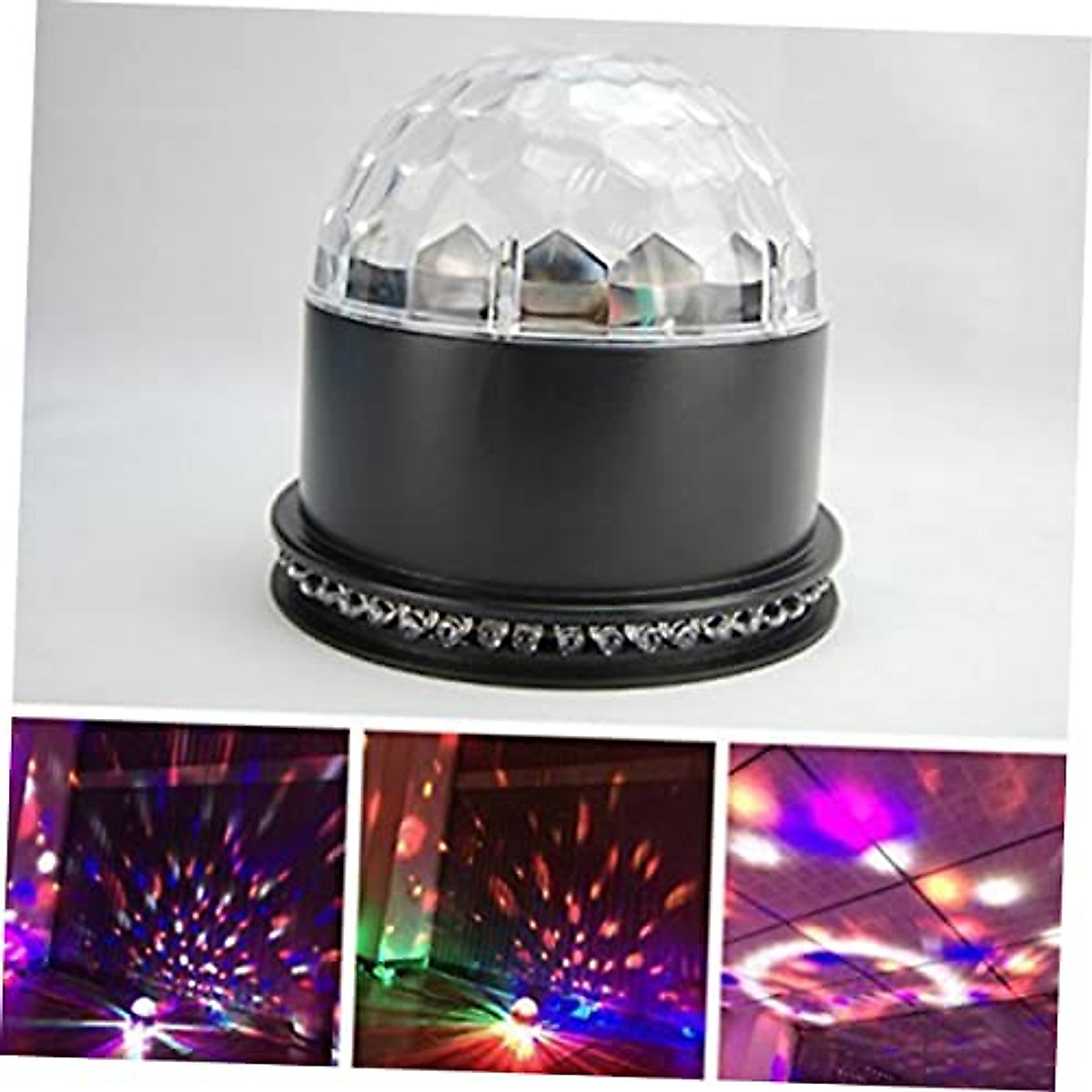CIYODO 1pc Voice Night LED Colorful Shape Control Plug Ball Black Mini Crystal Light Lamp Projection US
