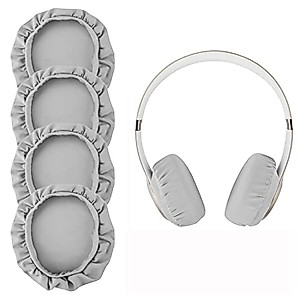 Linkidea 2 Pairs Flex Fabric Headphones Ear Covers Stretchable and Washable Sanitary Earpad Protectors Compatible with AKG, ATH, Beat, Sennheiser, Sony Headphones (S/Grey)