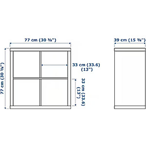 HSD Kallax 4 Shelving Unit Bookcase Larger Storage Solution Perfect For Baskets Or Boxes, White, Size 77 x 77 CM
