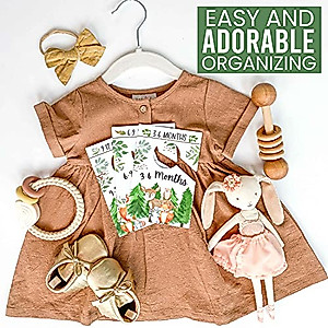 6 Woodland Hanger Dividers Baby Closet Size Dividers - Baby Essentials For Newborn Essentials, Baby Closet Dividers, Baby Closet Organizer For Nursery Organization, Nursery Closet Dividers Neutral
