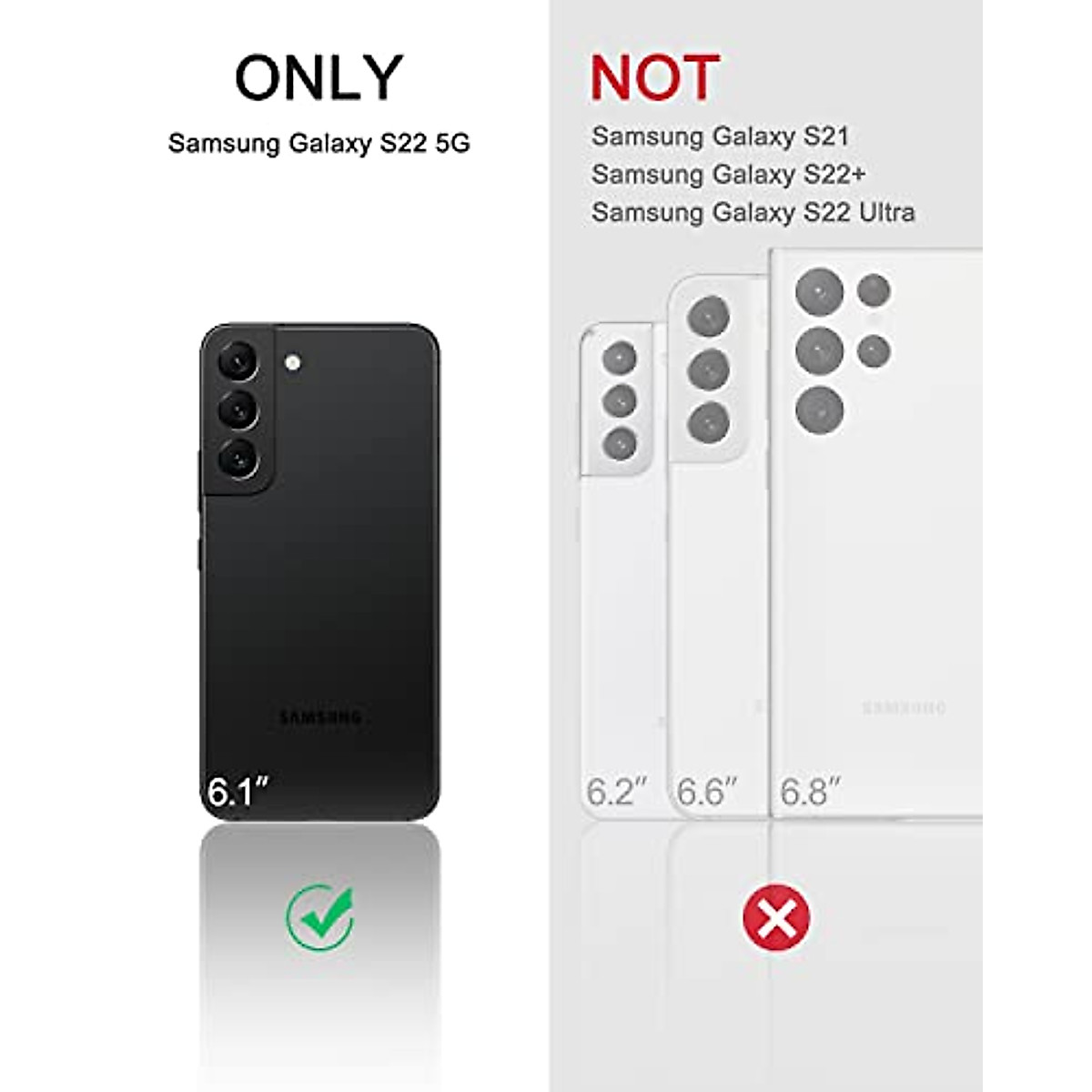 Dexnor for Samsung Galaxy S22 Case, [Built in Screen Protector and Kickstand] Heavy Duty Military Grade Protection Shockproof Protective Cover for Samsung Galaxy S22 5G,Black