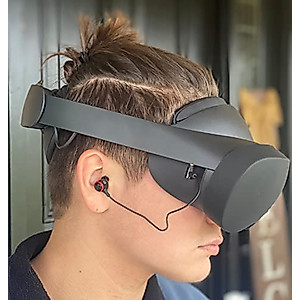 TNE in-Ear Headphones for Meta Quest Pro | HiFi Earphones Earbuds for Quest Pro VR Virtual Reality Gaming Headset Custom-Length Cable (Black)