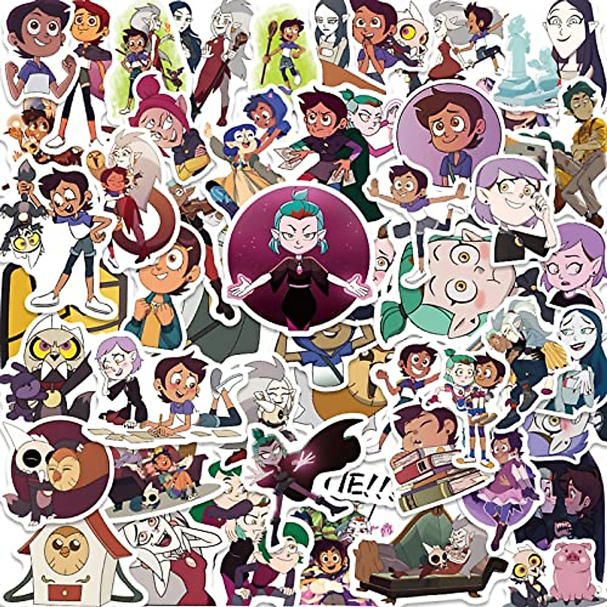 50pcs The Owl House Stickers for Kids Laptops,Cool Teen Trendy Aesthetic Vinyl Waterproof Decals for Water Bottle Computer Scrapbooking Phone Bumper Graffiti Decals