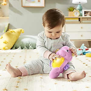 Fisher-Price Musical Baby Toy, Soothe & Glow Seahorse, Pink Plush Sound Machine with Lights & Volume Control for Newborns