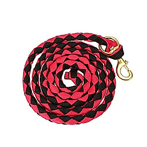 N/A Braided Horse Head Rope Braided Bridle with Brass Snap Buckle Horse Riding Equipment 2.5M (Color : Red)