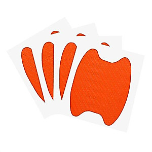 Rodway 8pcs Universal 3D Carbon Fiber Car Door Handle Paint Scratch Protector Sticker Auto Door Handle Scratch Cover Guard Protective Film (Orange)