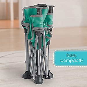 Summer Pop ‘N Sit Portable Booster Chair, Teal & Gray - Booster Seat for Indoor/Outdoor Use - Fast, Easy and Compact Fold