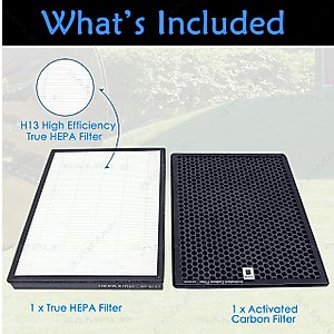 Flintar Premium True HEPA Replacement Filter, Compatible with Alexapure Breeze Air Purifier AP-B102 and 3049 Filter Set, including H13 Grade True HEPA Filter and Activated Carbon Filter