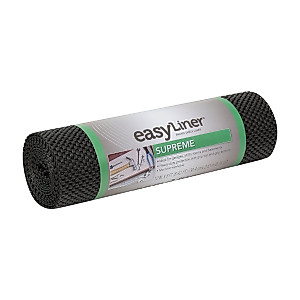 Duck Brand 283551 Supreme Easy Liner Non-Adhesive Shelf Liner, 12" x 8', Black