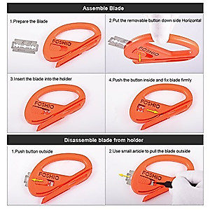 FOSHIO 4Pack Wrapping Paper Cutter, Zippy Safety Cutter Utility Knives for Window Tinting Kits, Present Paper Wrapping, Films, Vacuum Bags, Sticker Cutting (Red)