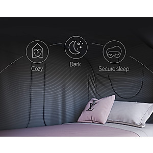 Skywin Bed Tent Twin - Pop Up Privacy Tent for Twin Bed, Collapsible, Breathable, Light Reducing Pongee Bed Canopy for Warm and Cozy Night, Black For 1 Person