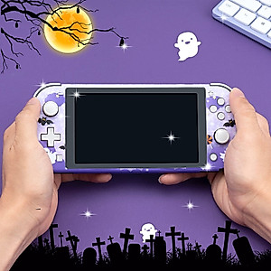 BelugaDesign Ghost Switch Skin | Halloween Spooky Cute Anime Cartoon Pastel Sticker Wrap Vinyl Decal | Kawaii Gothic Kids Girls Japanese l Compatible with Nintendo Switch (Switch Lite, Purple)