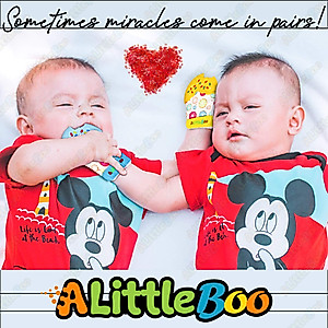 A Little Boo Baby Teething Mitten - Teether Glove - Infants Newborn Teething Toy [2 Pack] [Yellow]