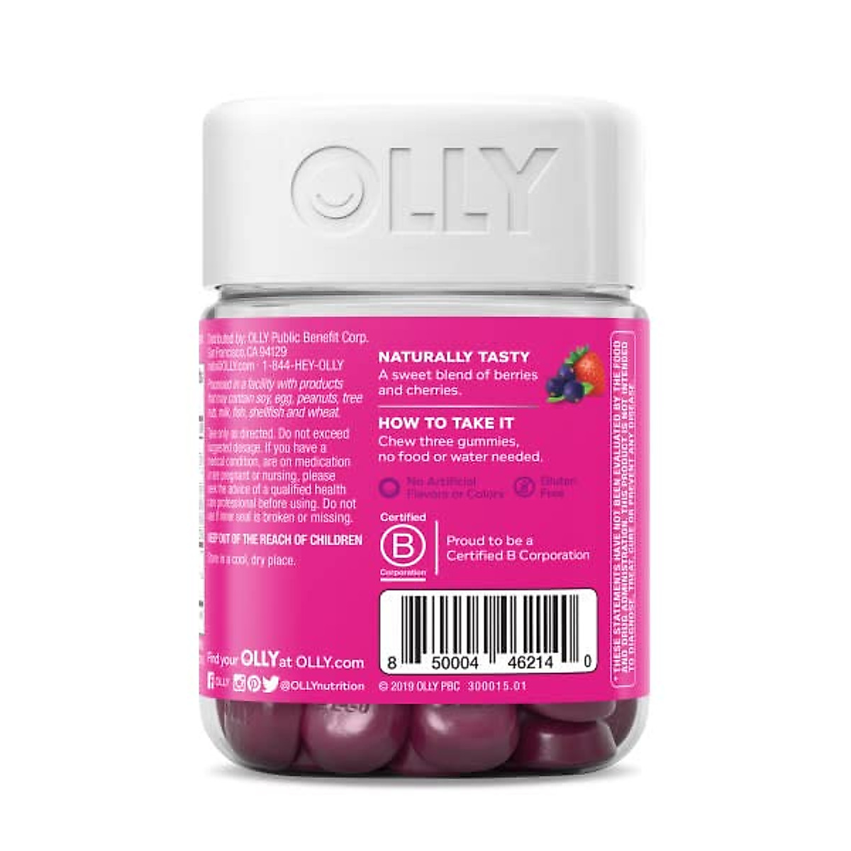 Olly Gummy Active Immunity+Elderberry, 45 Gummies (1 Pack), Berry Flavor