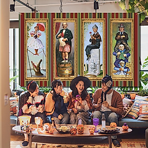 Haunted House Backdrop,Halloween Haunted Party Supplies Halloween Party Wall Hanging Background Banner for Happy Halloween Party Decoration