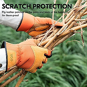 Vgo... 1-Pair Gardening Gloves Men, Safety Work Gloves, Puncture-proof, Thornproof, Touchscreen (Size L, Blue, SL7475)