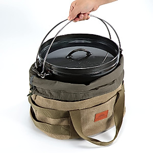 CAMPINGMOON Canvas Carry Bag for 12-inch Dutch Oven DO-32BK