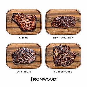 Ironwood Gourmet Small Steak Board, 7.5 x 10.5 x 0.5 inches, Brown