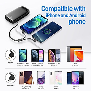 iWALK Portable Charger 20000mah Power Bank 18W PD Charger with Built in Cables USB C Compatible with iPhone 14/13/12 Mini/12 Pro Max/11/Xs/XR,iPad,Samsung,LG, Fast Charging for Outdoor