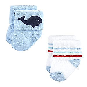 Hudson Baby baby girls Cotton Rich Newborn and Terry Socks, Sea Creatures 12-pack, 0-6 Months US
