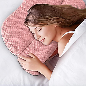 Rose Merry Neck Pillows for Pain Relief Sleeping, Neck Pillow for Neck Pain and Ergonomic Pillows for Sleeping, Orthopedic Pillows for Neck Pain, Sleeping for Back, Stomach, Side Sleeper, Pink…