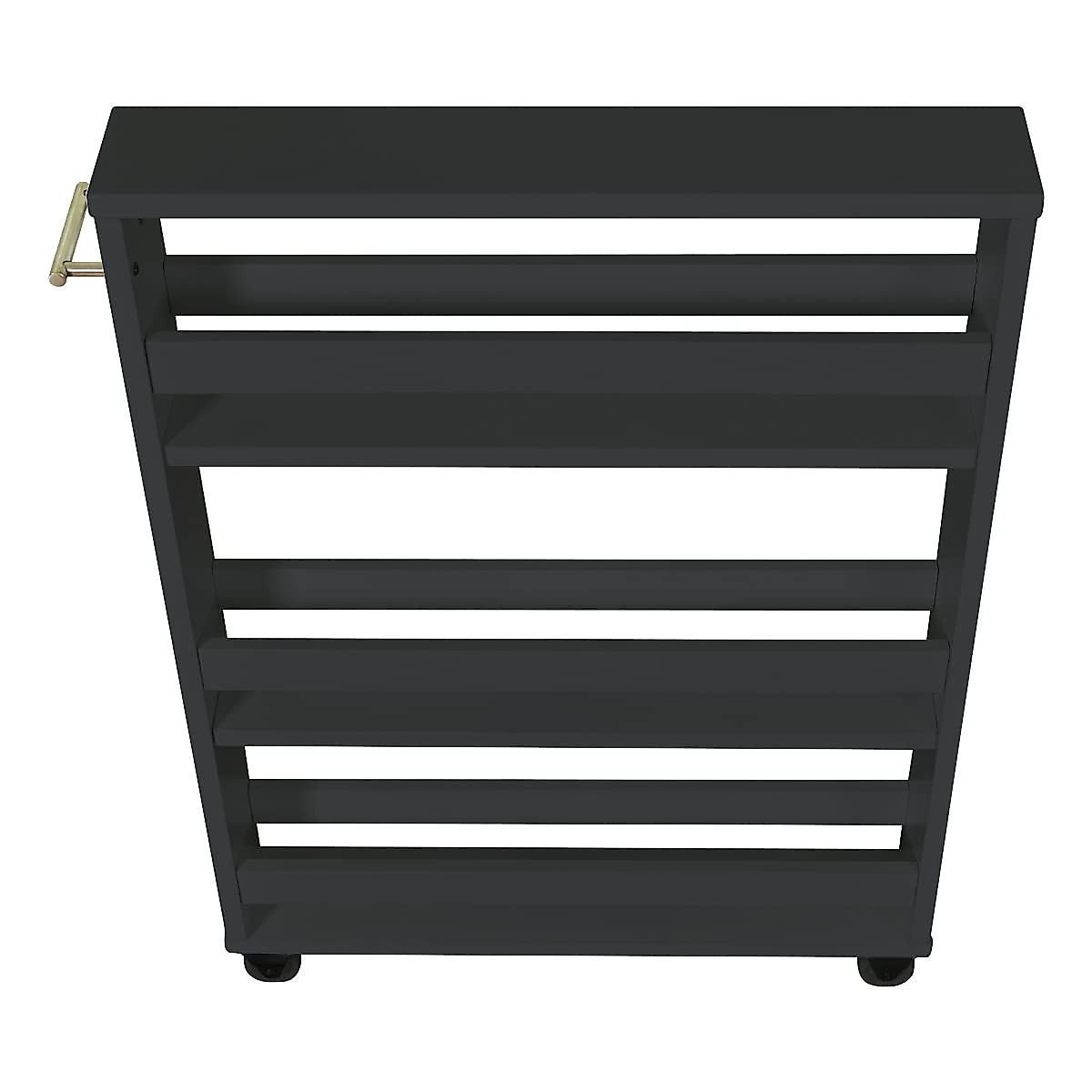 MUSEHOMEINC Compact Space Kitchen Pantry,3-Tier Kitchen Removable Storage Cart, Slim Slide Out Rolling Pantry Shelf for Narrow Spaces（Black）