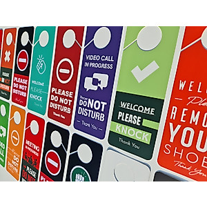 CLEVER SIGNS Recording in Progress - Please Do Not Disturb Sign, Door Knob Hanger 2 Pack, Double Sided, Ideal for Using in Any Room.