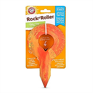 Arm & Hammer Rock-N-Roller Stuffable Dental Chew Toy for Dogs | Perfect Fit for Tennis Ball | Best Dog Chew Toy For the Toughest Chewers | Reduces Plaque & Tartar Buildup Without Brushing, Red