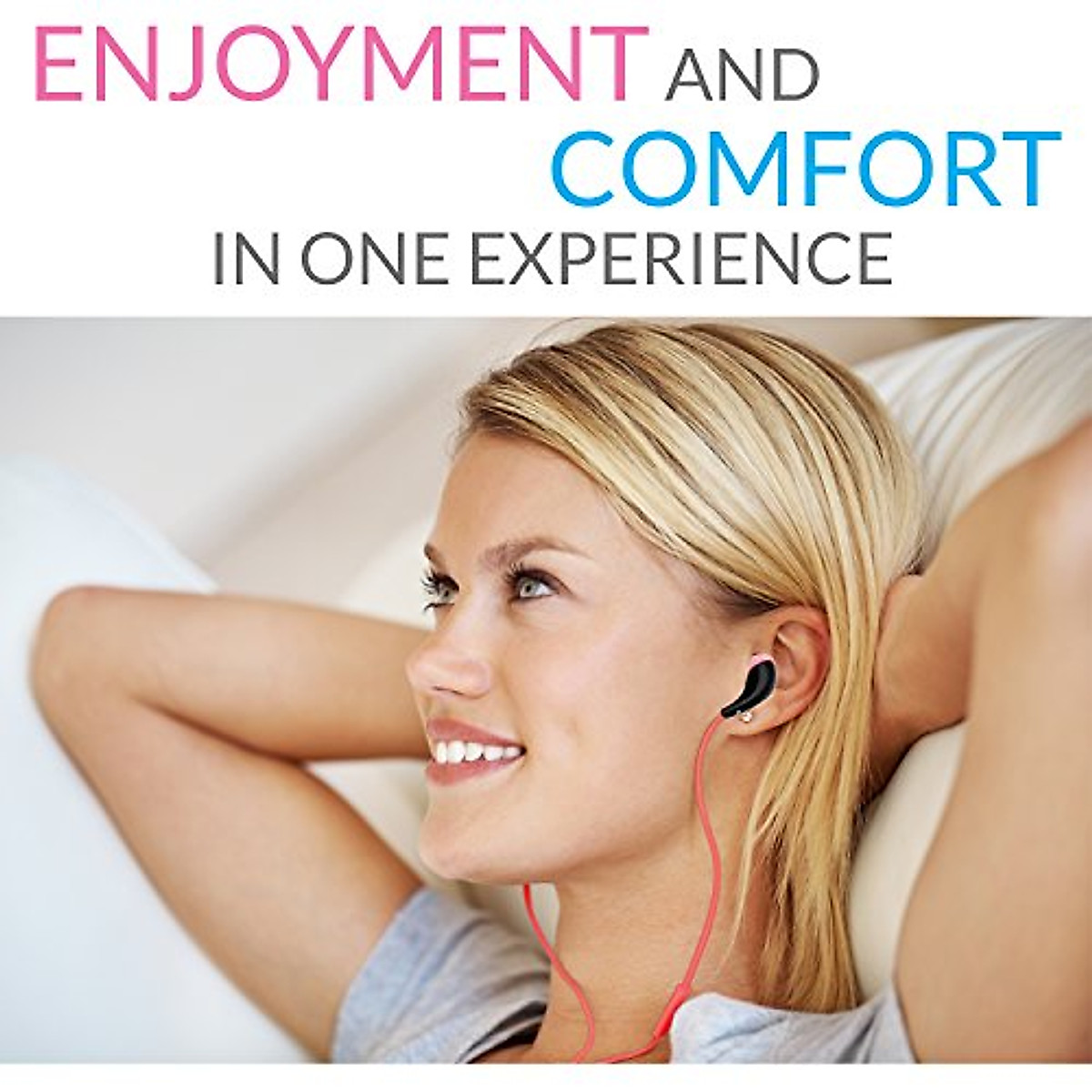 NEM Universal in-Ear Earbuds Headphones Sweatproof Stereo Bass with Microphone/Playback Control, for iPhone, iPod, iPad, Samsung, Huawei, LG, Android Smartphone, Tablets, MP3 Players (Pink)