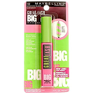 Maybelline New York Great Lash Big Washable Mascara, Brownish Black 132, 0.34 Fluid Ounce (Pack of 3)