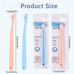 2 Pack Dog Toothbrush Cat Tooth Brush Pet Toothbrush Puppy Toothbrush Mini Head Soft Dog Toothbrush Deep Clean Kit for Puppy, Kitten, Small Dog & Cat, Portable Travel Friendly and Easy to Use