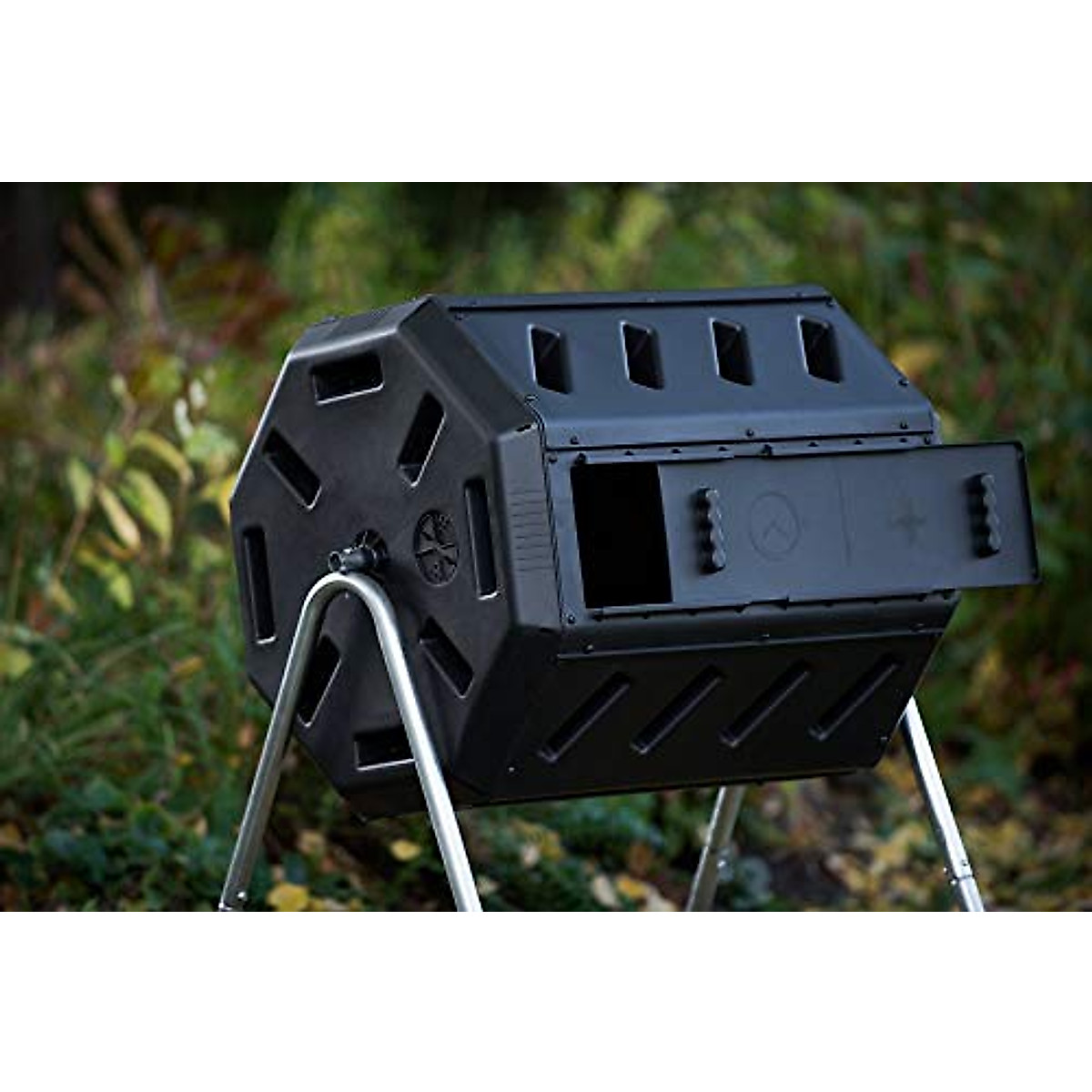 FCMP Outdoor IM4000 Dual Chamber Tumbling Composter (Black)
