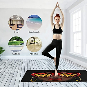 ALAZA Afro American Woman in Shock Non Slip Yoga Mat, Exercise & Fitness Mat for Yoga, and Pilates, Workouts