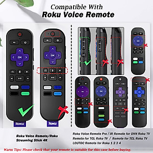 Seltureone 2 in 1 Remote Cover with AirTag Holder for Roku - Silicone Protective Case, Anti Slip Shock Absorption Washable, Black