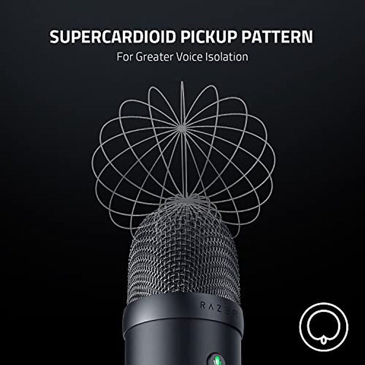 Razer Seiren V2 X USB Condenser Microphone for Streaming and Gaming on PC: Supercardioid Pickup Pattern - Integrated Digital Limiter - Mic Monitoring and Gain Control - Built-in Shock Absorber
